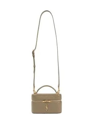 Saint Laurent Saint Laurent Gaby Cassandre Quilted Leather Vanity Bag Green