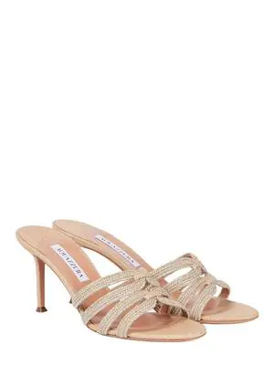 AQUAZZURA Playita 75 Mules - Gold