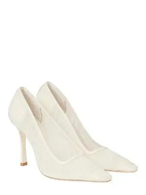 JIMMY CHOO Lotta 100 Tulle Pumps - White