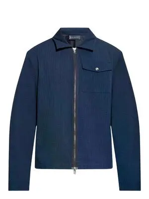 Moncler Seersucker Shirt Jacket - Blue