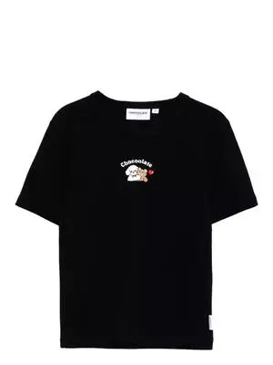 CHOCOOLATE Logo-embroidered T-shirt - Black