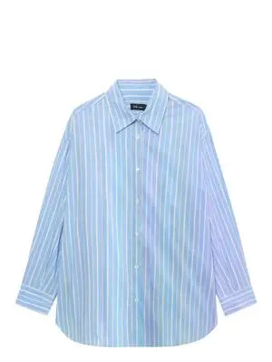 TOUT A COUP Striped Button Down Shirt - Blue