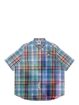 AAPE BY *A BATHING APE® Checked Shirt - Blue