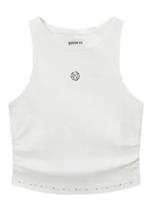 MUSIUM DIV. Ribbed Cropped Tank Top - White