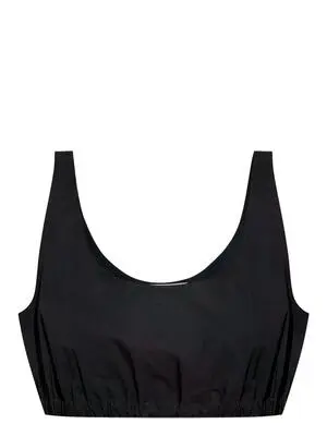 Tory Burch Pleated Crop Top - Black