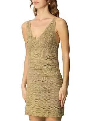 TWINSET Crochet Mini Dress - Gold