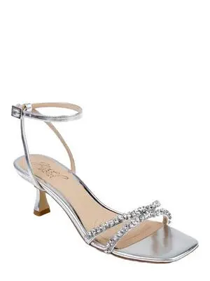 Badgley Mischka Nayla Ankle Strap Sandal - Silver Metallic