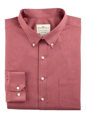 OAK HILL BY DXL Big & Tall Performance Dress Shirt - Rose Brown