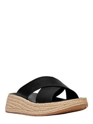 Fitflop FitFlop F-mode Espadrille Platform Slide Sandal Black