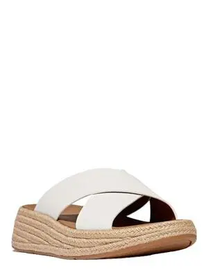 Fitflop FitFlop F-mode Espadrille Platform Slide Sandal Urban White