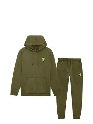 DALIX Dalix Alien Design Fleece Sweatsuit Olive
