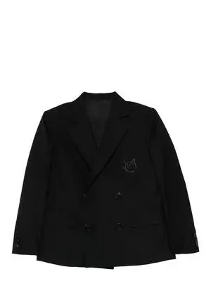 Sacai Logo-appliqué Blazer - Black