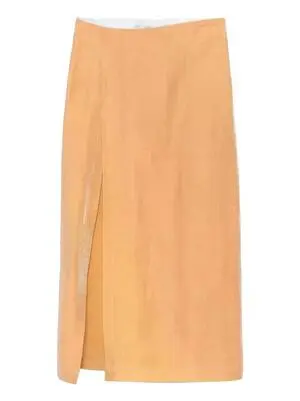 ALYSI Lurex-detailed Midi Skirt - Orange