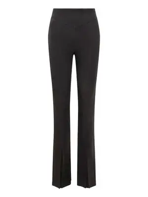 ACTUALEE Slit-detail Trousers - Black