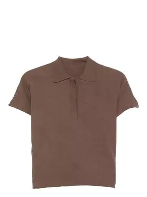 NINE:INTHE:MORNING Angelina Polo Top - Brown