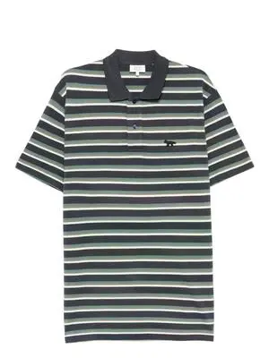 Maison Kitsuné Profile Fox-patch Striped Polo Shirt - Blue