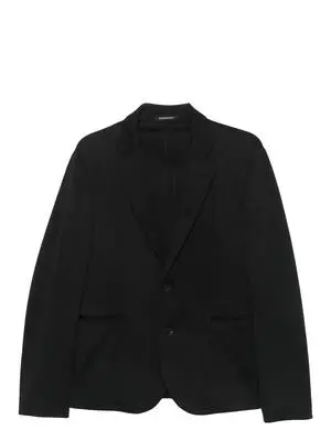 Emporio Armani Single-Breasted Blazer Black