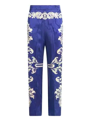 Etro Baroque Print Tapered Trousers - Blue
