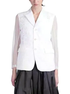 Comme Des Garçons Panelled Blazer - White