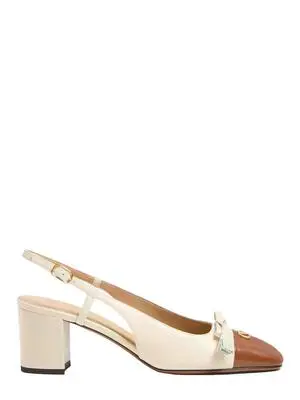 Valentino Garavani Valet Du Roi Kidskin Slingback Pumps - Neutrals