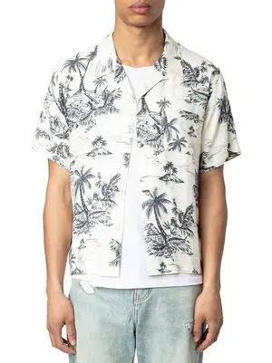 Zadig&Voltaire Tropical Palm Regular Fit Camp Shirt - Judo