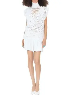 Alaïa Macramé Mini Dress - Blanc