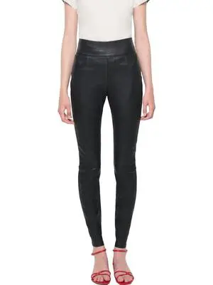 AS By DF Gigi Stretch Leather Leggings - Black