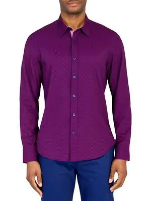 CON.STRUCT Slim Fit Geo Recycled 4-way Stretch Perfomance Long Sleeve Shirt