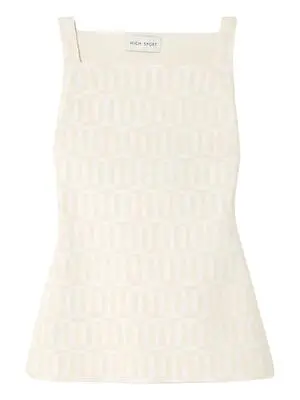 HIGH SPORT Asher Cotton-blend Jacquard Tank - Neutrals
