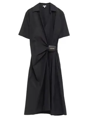 Loewe Draped Midi Dress - Black