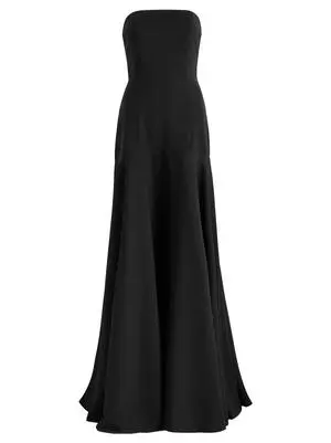Oddmuse Strapless Twill Maxi Dress - Black