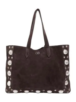 Valentino Garavani Nellcôte Large Studded Tote - Brown