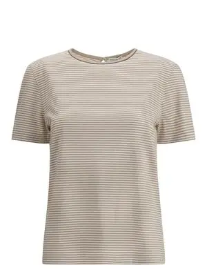 Brunello Cucinelli Striped Jersey T-shirt - Beige