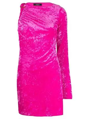 Versace Rolled Velvet Mini Dress - Pink