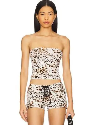 INDAH Etra Printed Tube Top - Cowgirl