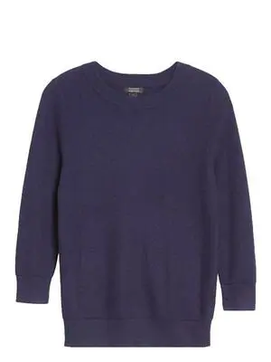 Halogen Halogen(r) X Atlantic-pacific Three Quarter Sleeve Sweater Navy Dusk