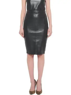 AS By DF Port Elizabeth Recycled Leather Pencil Skirt - Black