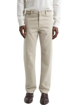 Zegna City Fit Nonstretch Denim Jeans - Med Beige Solid