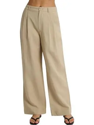 Onia Air Linen Pleated Trousers - Jute