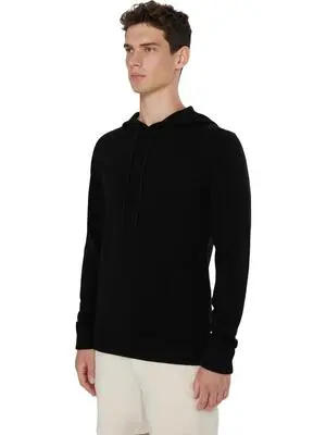 Onia 100% Cashmere Hooded Pullover Black