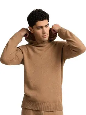 Onia 100% Cashmere Hooded Pullover - Camel