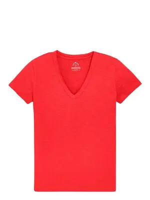 PRIMARY Classic Slub V-neck Tee - Poppy