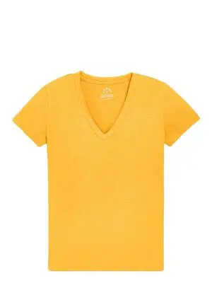 PRIMARY Classic Slub V-neck Tee - Sunflower