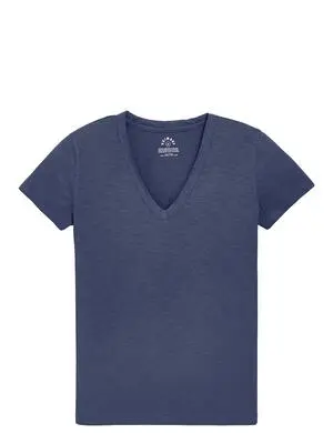PRIMARY Primary Classic Slub V-Neck Tee Sunwashed Navy