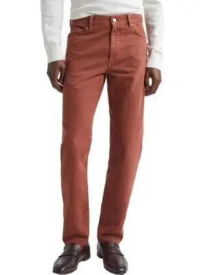 Zegna City Fit Nonstretch Denim Jeans - Dark Red Solid