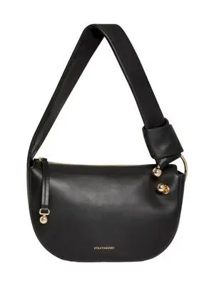 Strathberry Mini Halo Leather Shoulder Bag - Black
