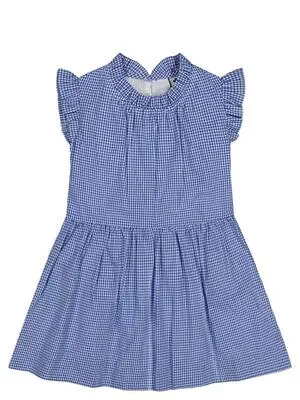 Busy Bees Kinsley Dropwaist Mini Dress - Blue Check