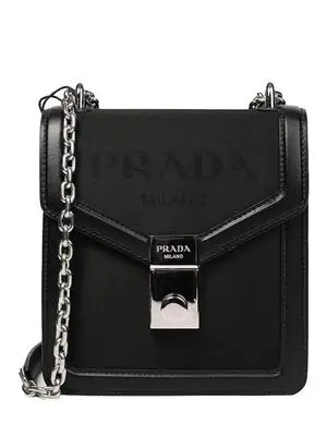 Prada Flap Lock Shoulder Bag - Black