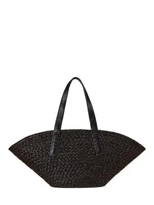 CESTA COLLECTIVE Large Raffia Tote - Black