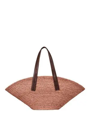 CESTA COLLECTIVE Large Raffia Tote - Dusty Rose
